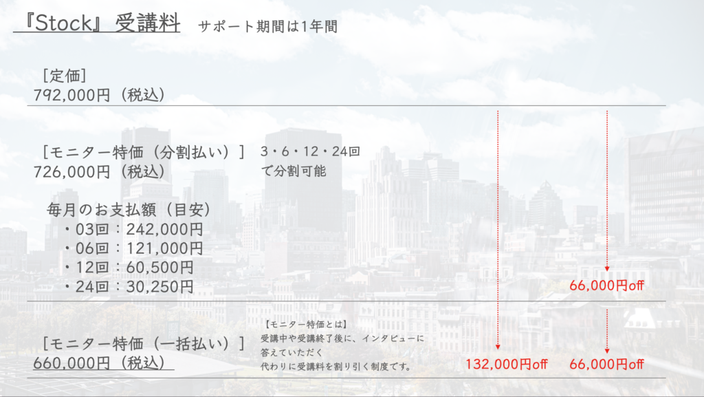 『Stock』料金表 | Sakino｜幸せ最大化のための不動産投資